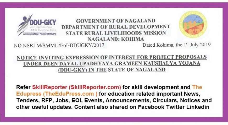 Proposals invited to implement DDU-GKY Project for skilling and placement of 4818 rural youths ...