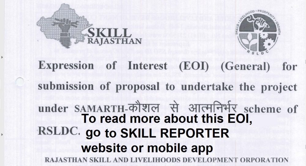 RSLDC invites Expression of Interest (EOI) for submission of proposal ...