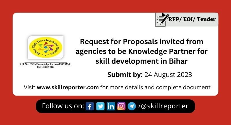BSDM invites RFP for selection of Knowledge Partner – Skill Reporter