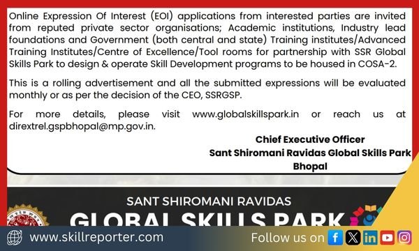 Global Skills Park Bhopal Invites COSA EOI For Skill Development ...
